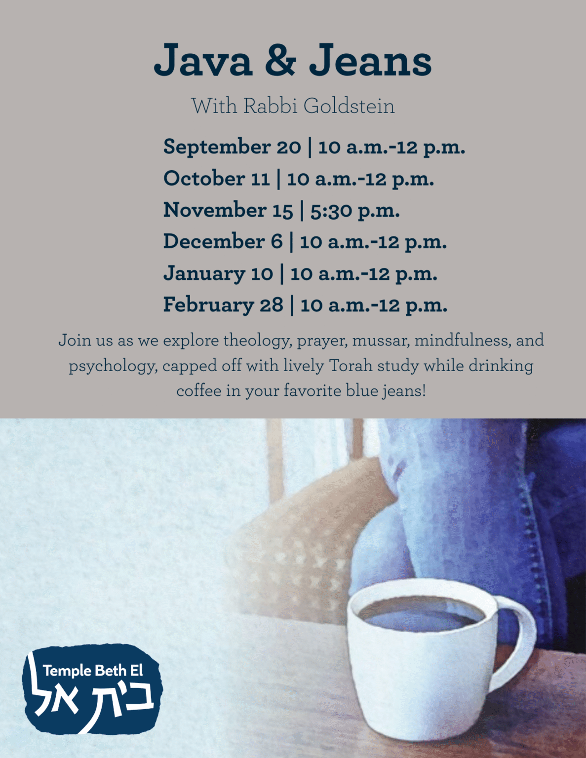 Java & Jeans with Rabbi Goldstein | Temple Beth El - Conservative ...